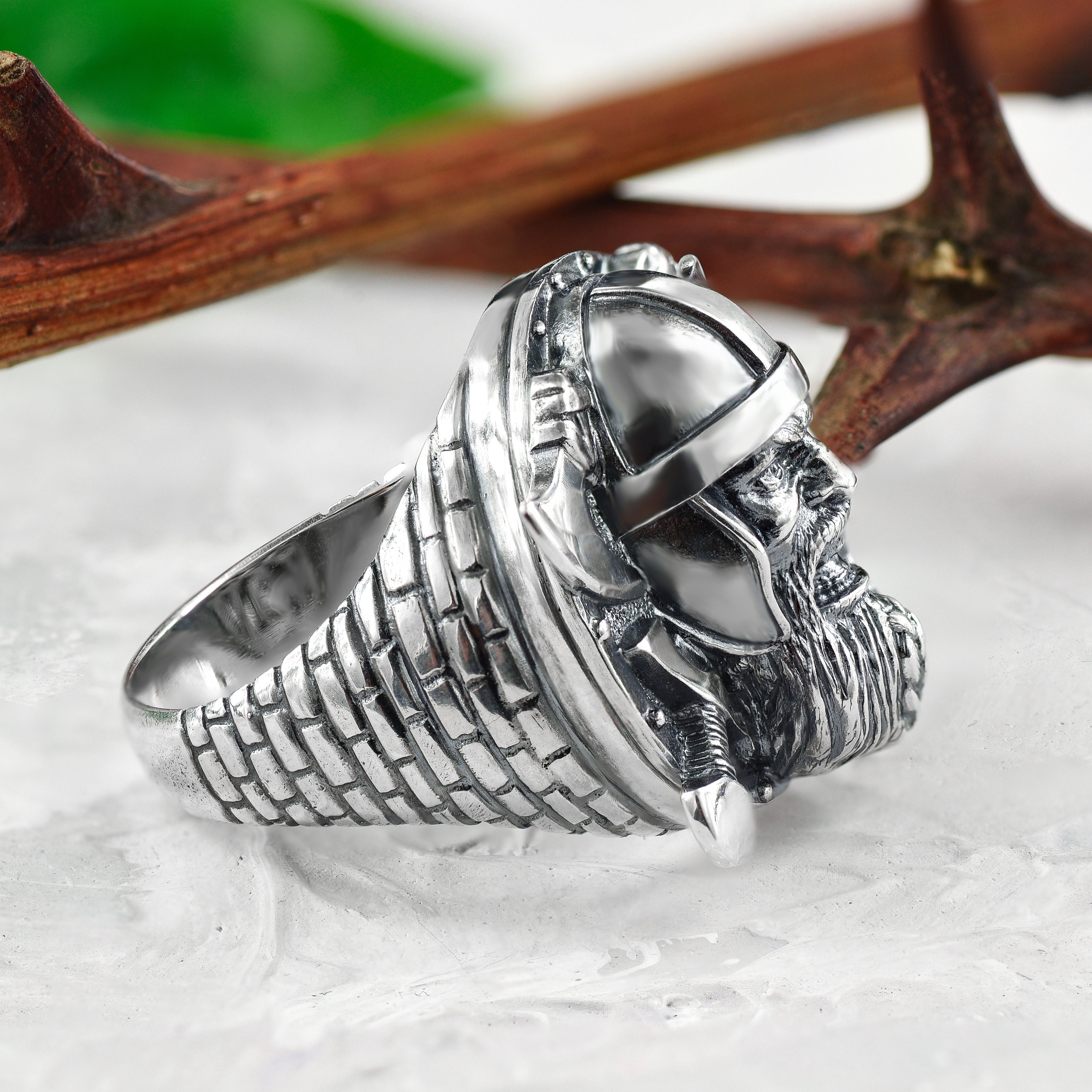 Viking Arm Ring Sterling Silver Viking Shield Ring Viking | Etsy