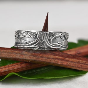 Tree of Life Ring for Men and Women, Sterling Silver Filigree Leaf Ring ...