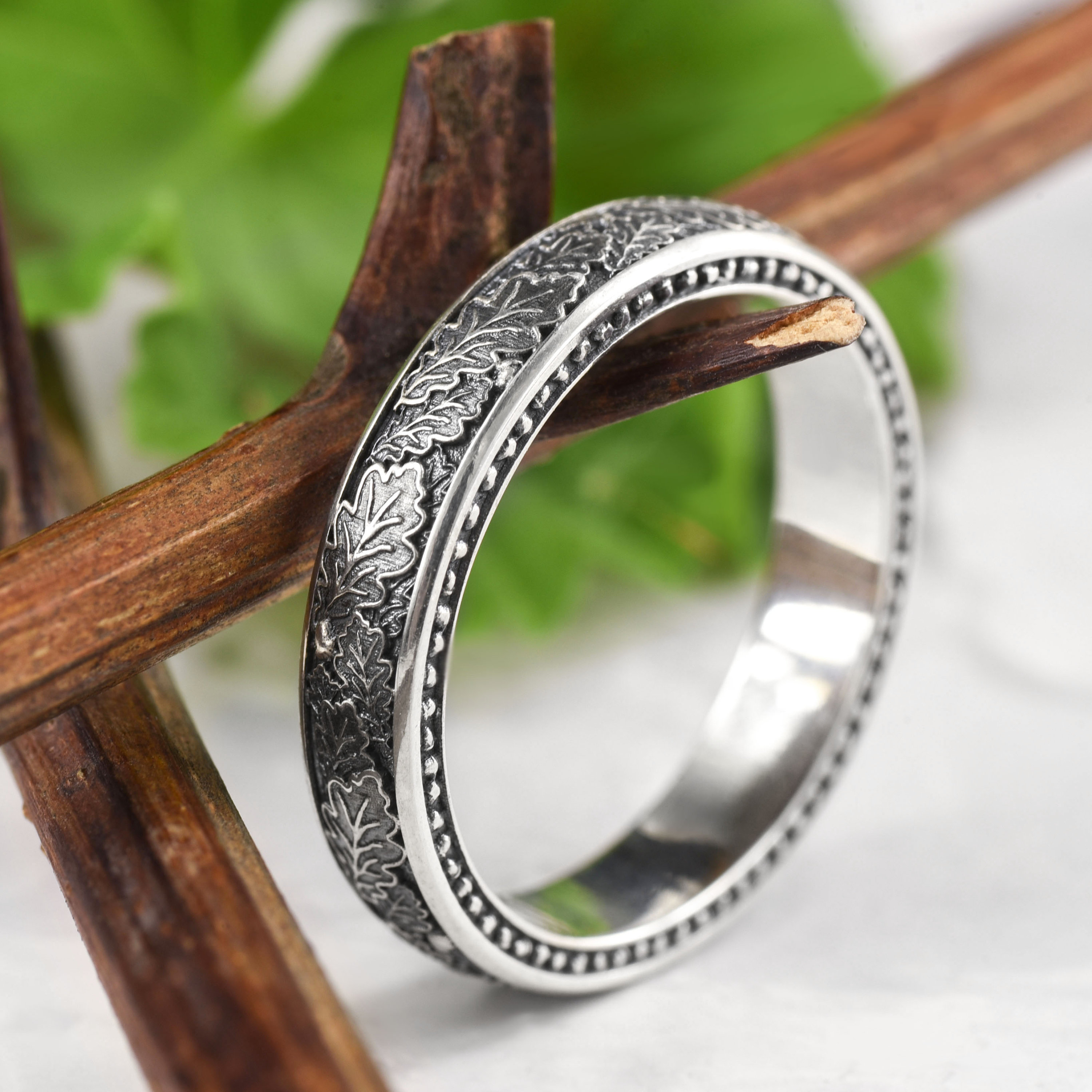 Oak Leaf Ring Unique Nature Ring Nature Wedding Band - Etsy Australia