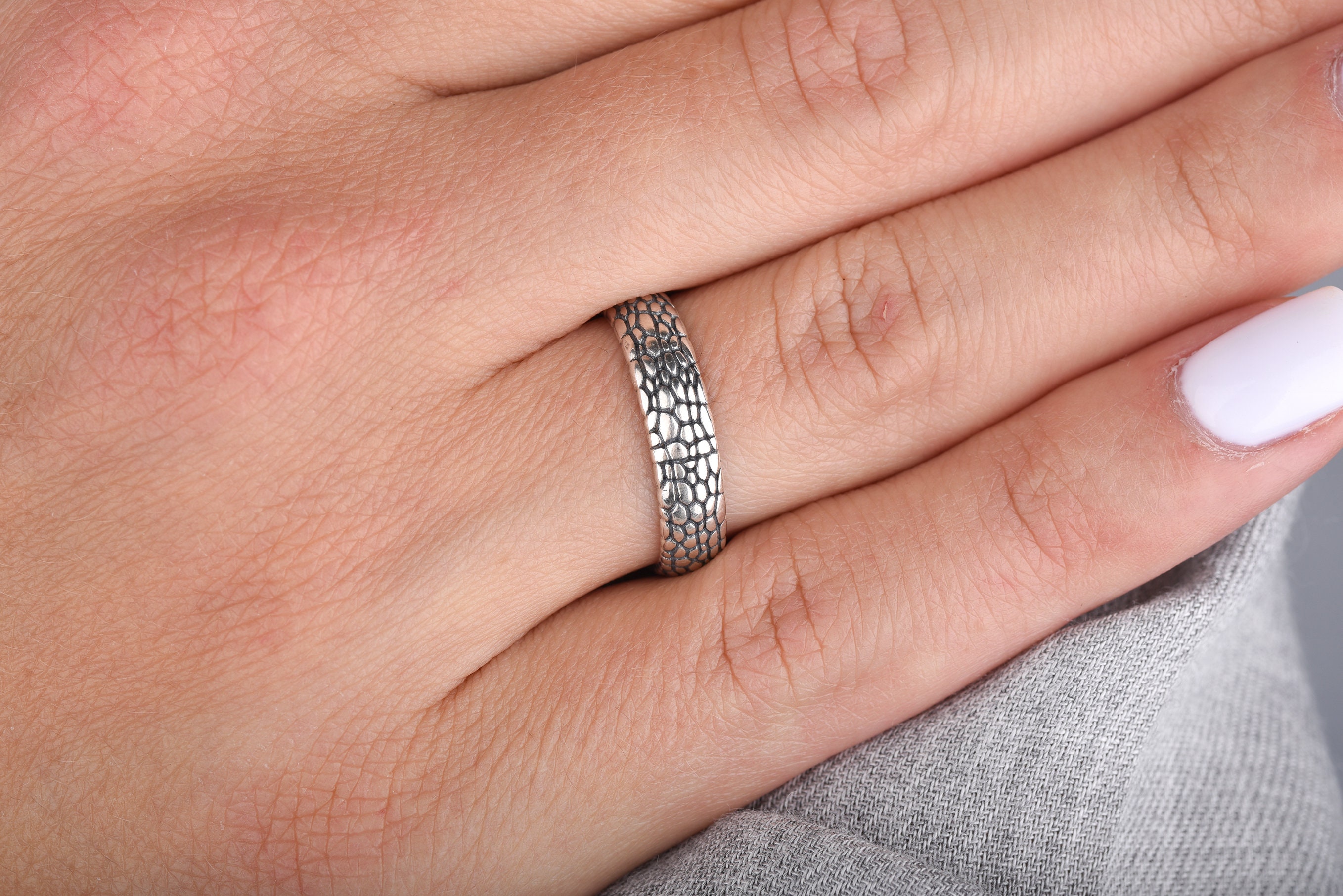 Sterling Silver Snake Ring Snake Shed Wedding Band Set | Etsy