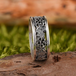 Vintage Style Wedding Ring Set, Autumn Leaves Nature Promise Ring ...