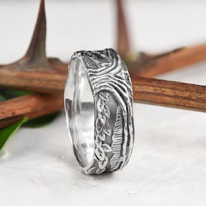 Tree of Life Ring for Men and Women, Sterling Silver Filigree Leaf Ring ...