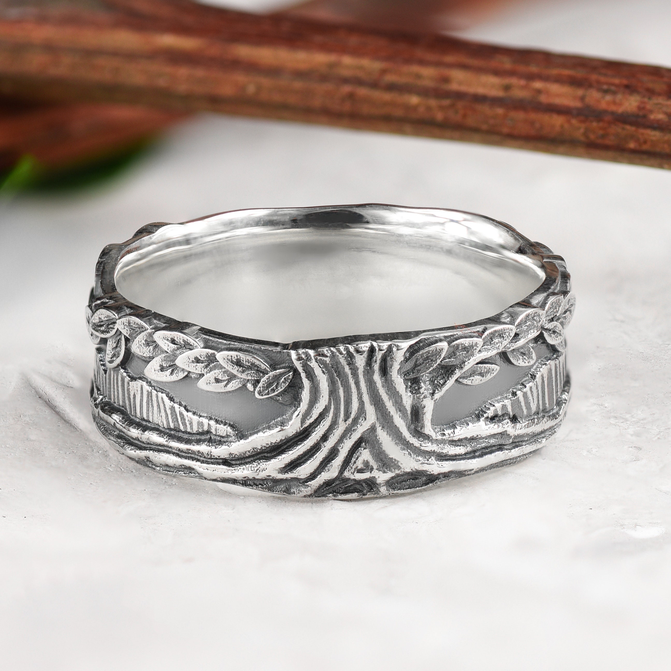 Tree of life ring for men and women sterling silver filigree | Etsy