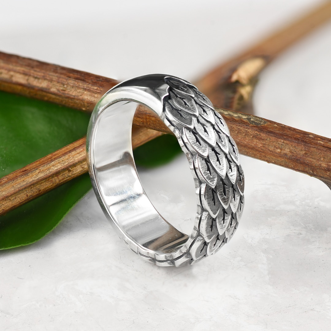 Sterling Silver Feather Ring, Thumb Angel Wing Ring, Silver Boho Ring ...