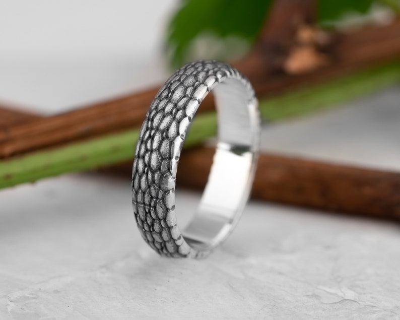 Sterling Silver Snake Ring Snake Shed Wedding Band Set | Etsy