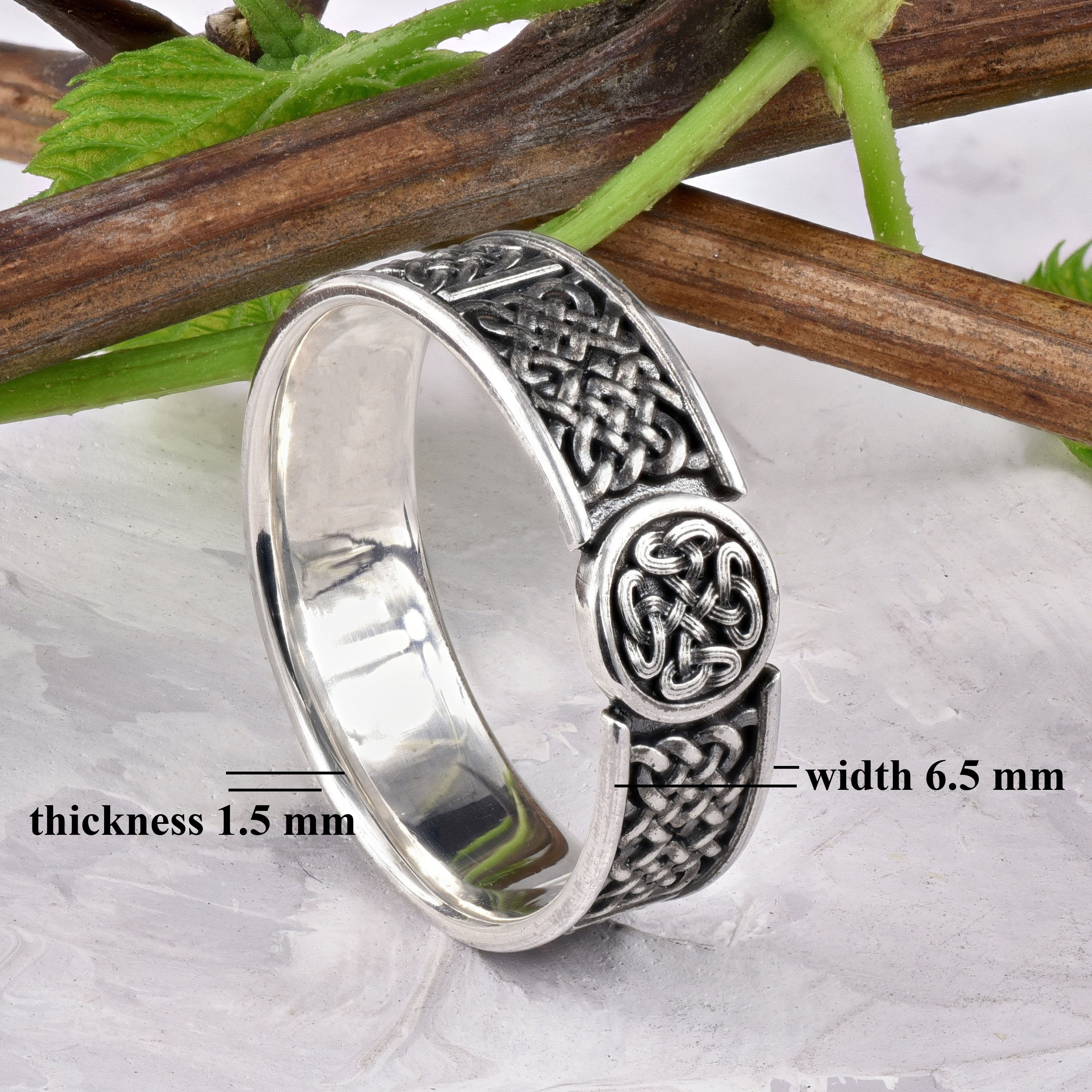 Silver Celtic Mens Ring | Etsy