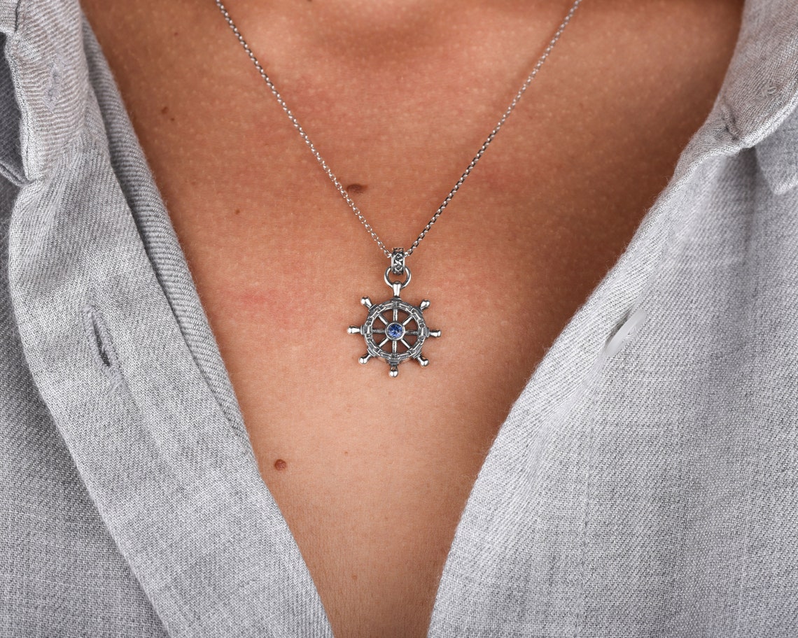 Steering Wheel Silver Statement Necklace Sterling Silver - Etsy