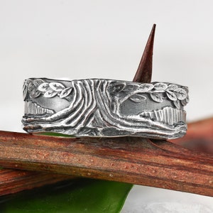 Tree of Life Ring for Men and Women, Sterling Silver Filigree Leaf Ring ...
