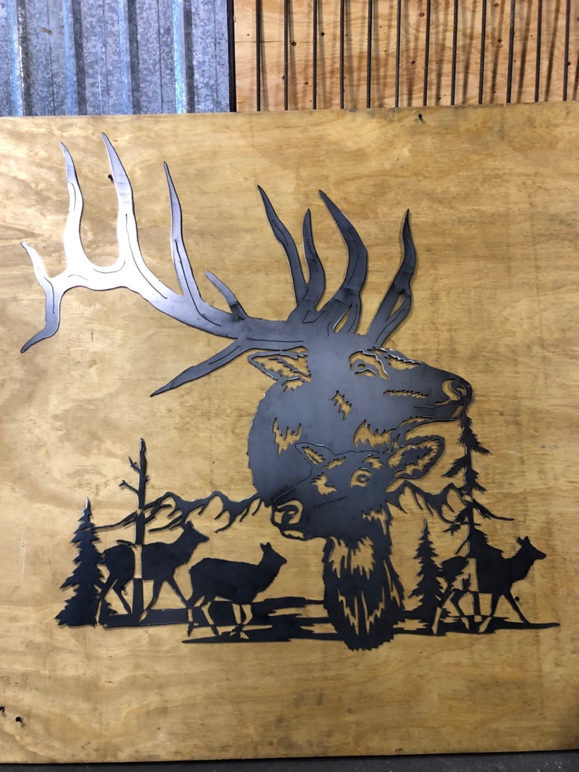 Plasma Cutout bull Elk/cow Scene 42x42 - Etsy