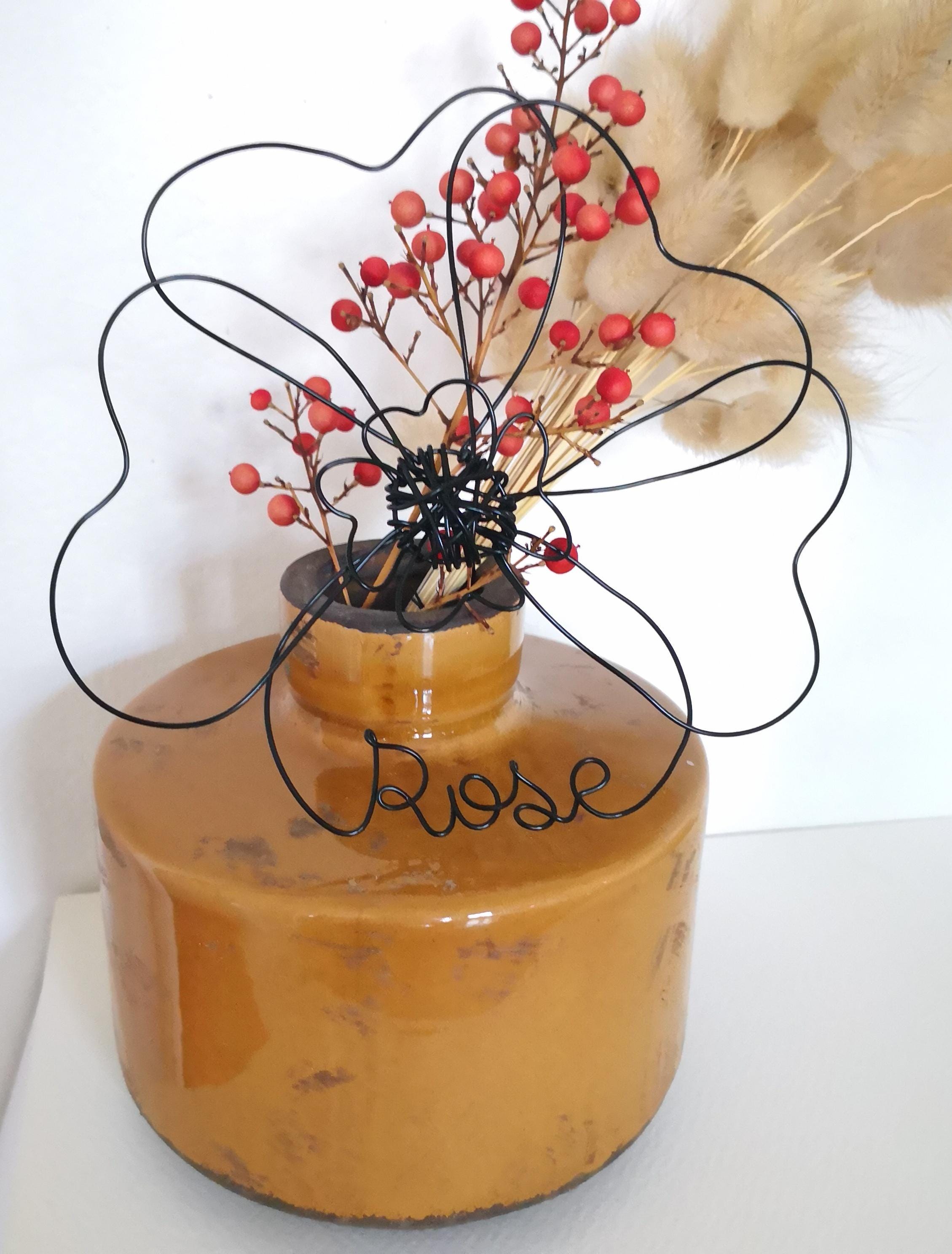 Customizable Wire Family Names Bouquet, Personalized Poppy Flowers Made ...