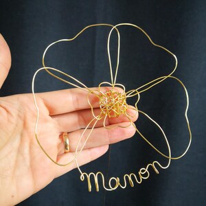 Customizable Wire Family Names Bouquet, Personalized Poppy Flowers Made ...