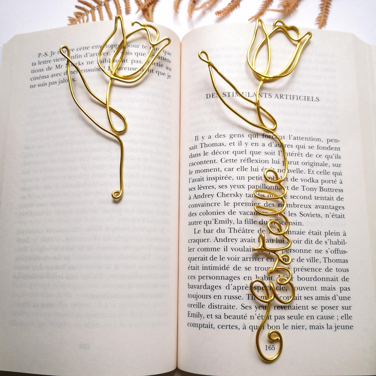 Custom Aluminium Wire Bookmark With Gold Rose - Etsy