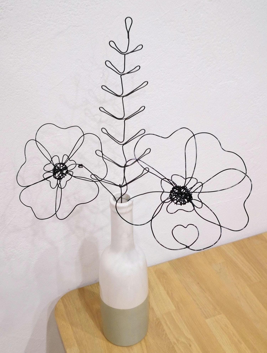 Customizable Wire Family Names Bouquet, Personalized Poppy Flowers Made ...