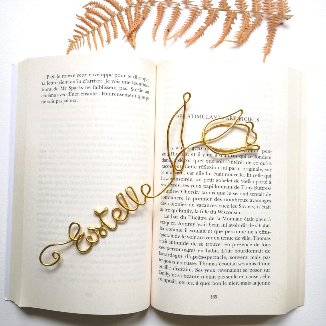 Custom Aluminium Wire Bookmark With Gold Rose - Etsy