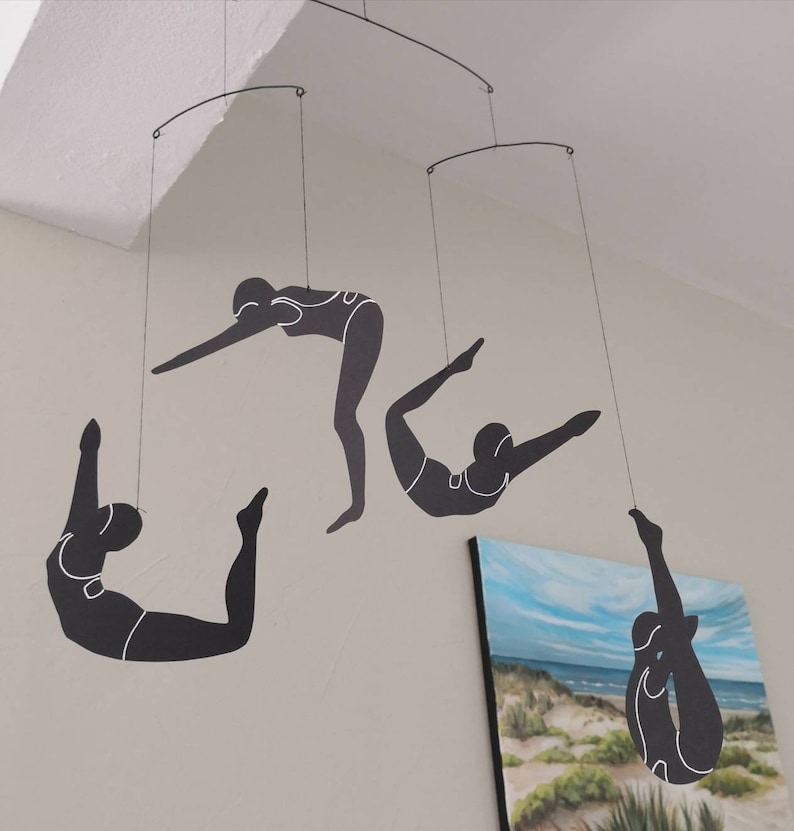 Swimmers Mobile, Paper Origami Mobile, Black & White Mobile, Sea Mobile ...