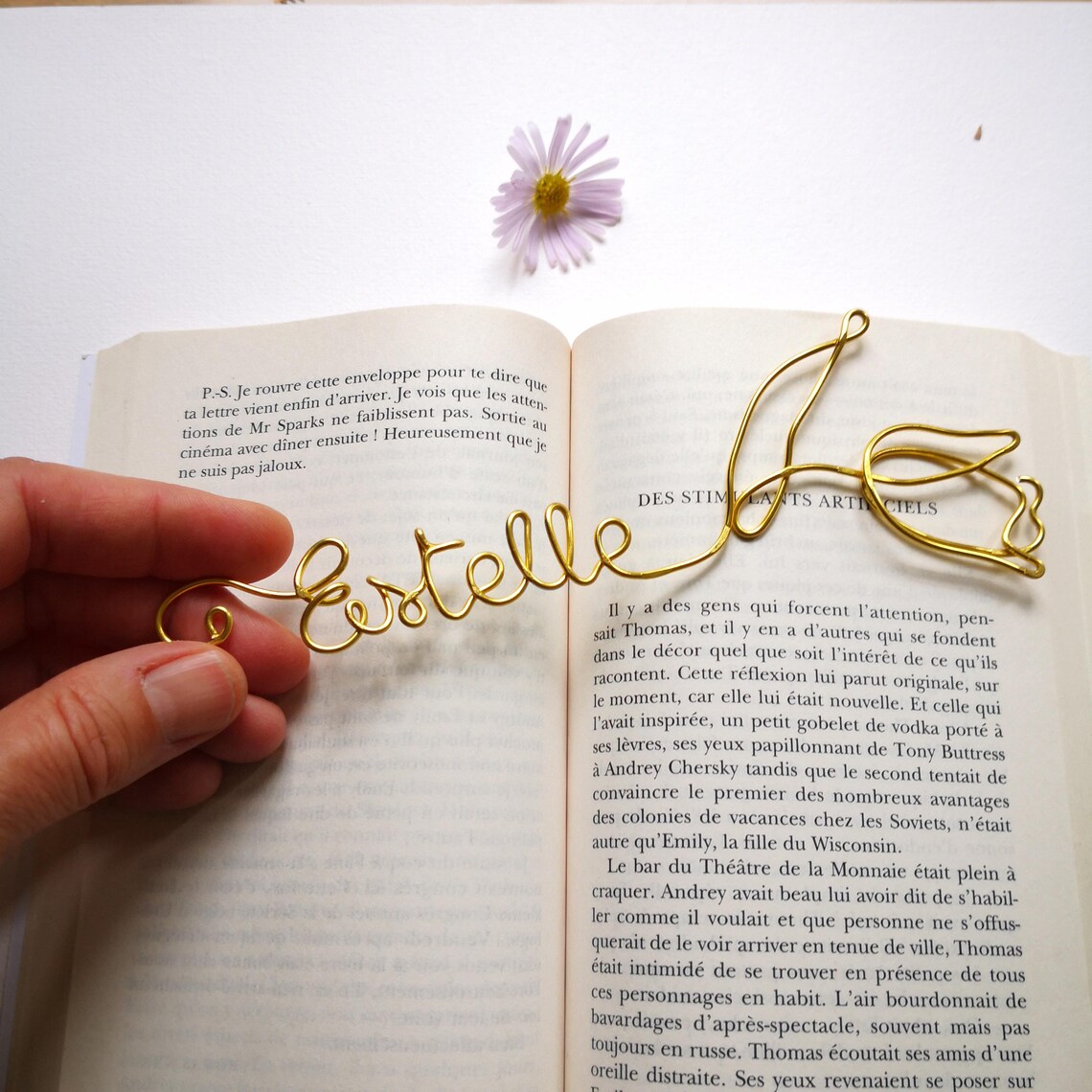 Custom Aluminium Wire Bookmark With Gold Rose - Etsy