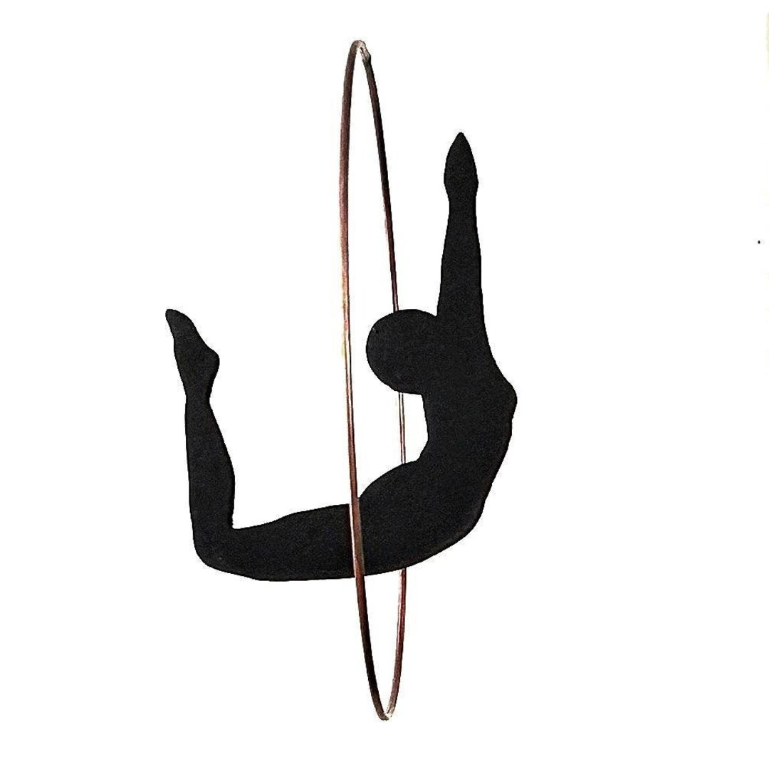 Wooden Swimming Mobile in Metal Circle, Hanging Mobile, Adult Kinetic ...