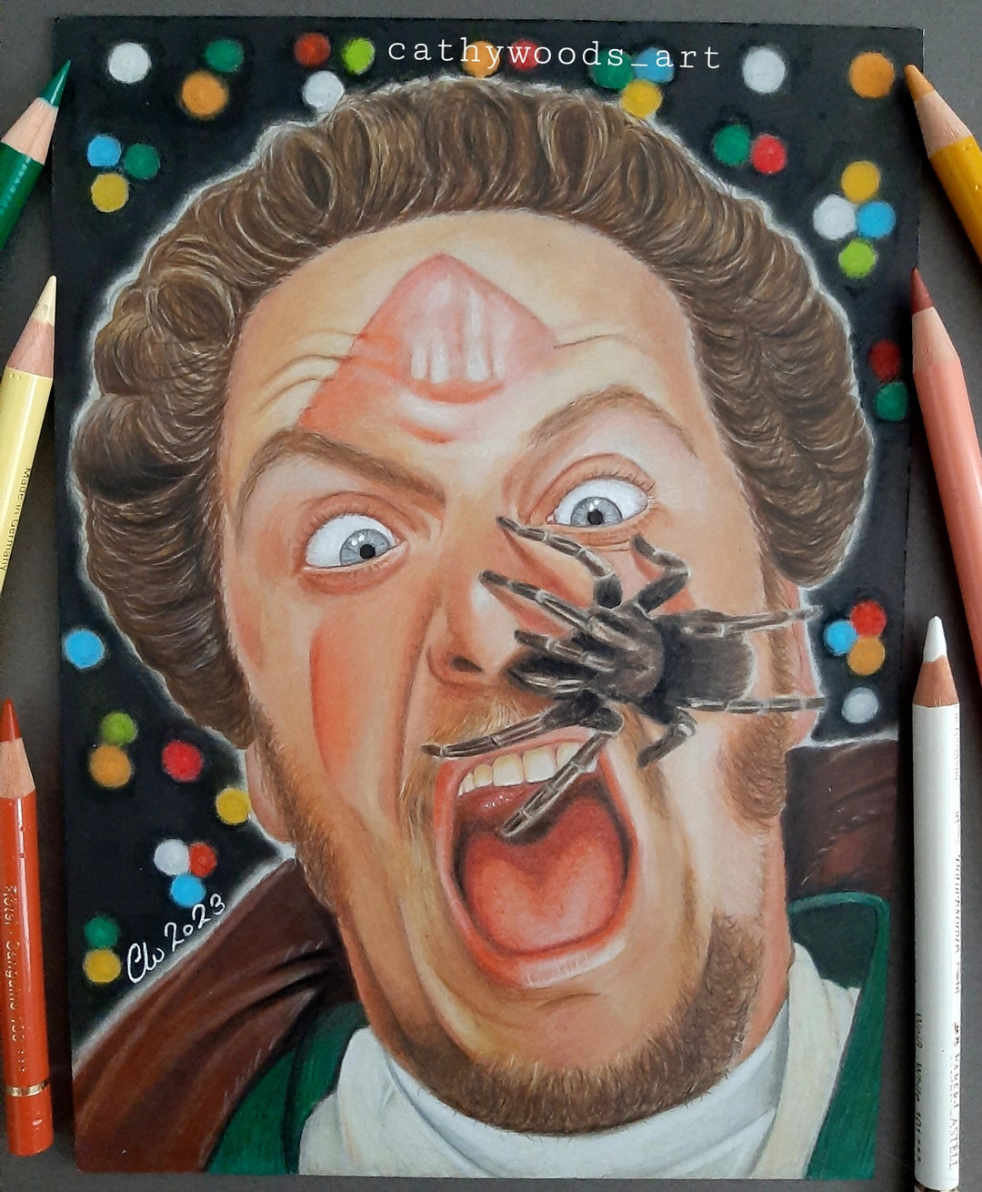 Marv, Home Alone Original Coloured Pencil Portrait A5 Size Fanart ...