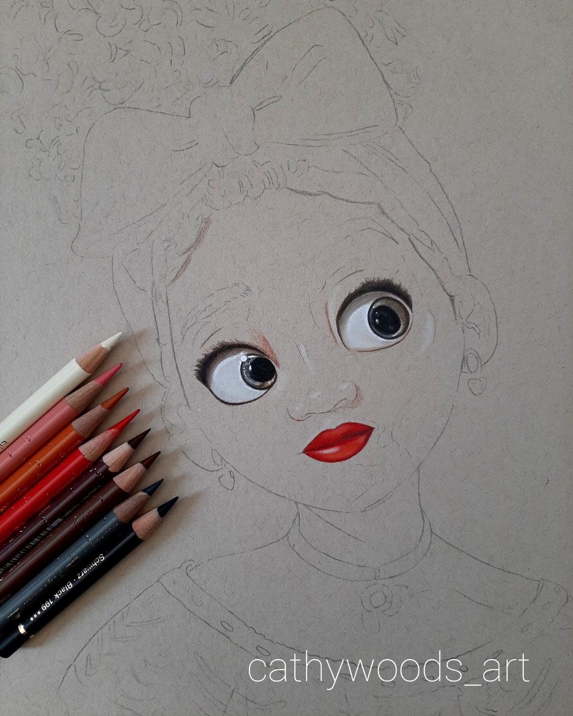 Original Pencil Drawing Dolores. A4 Size Signed Fanart. - Etsy