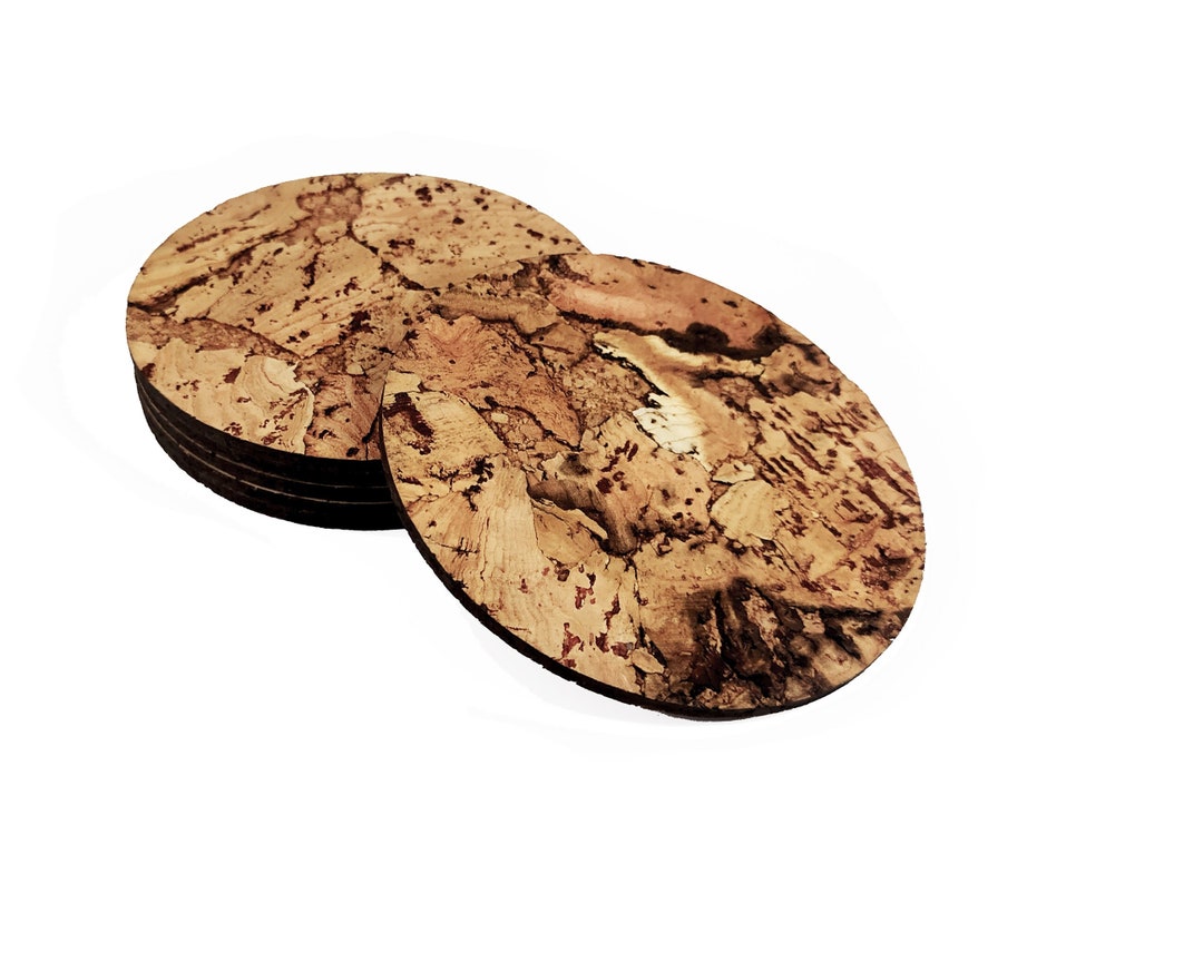 Cork Coasters Round, Set of 6 Coasters, Gift, Coaster Set, Gift Box ...