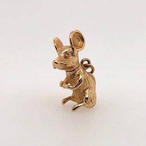 Vintage 14k Yellow Gold Articulated Mouse Charm - Etsy