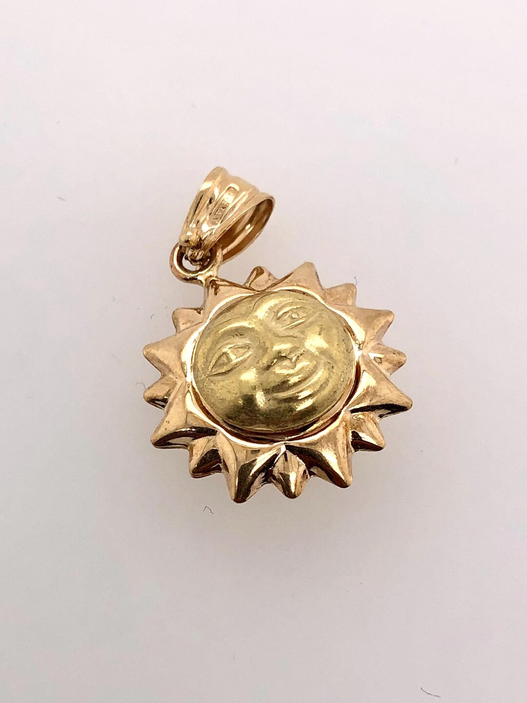 Vintage Sun Pendent Charm Made in Italy, 14k Yellow Gold, Sun Charm - Etsy