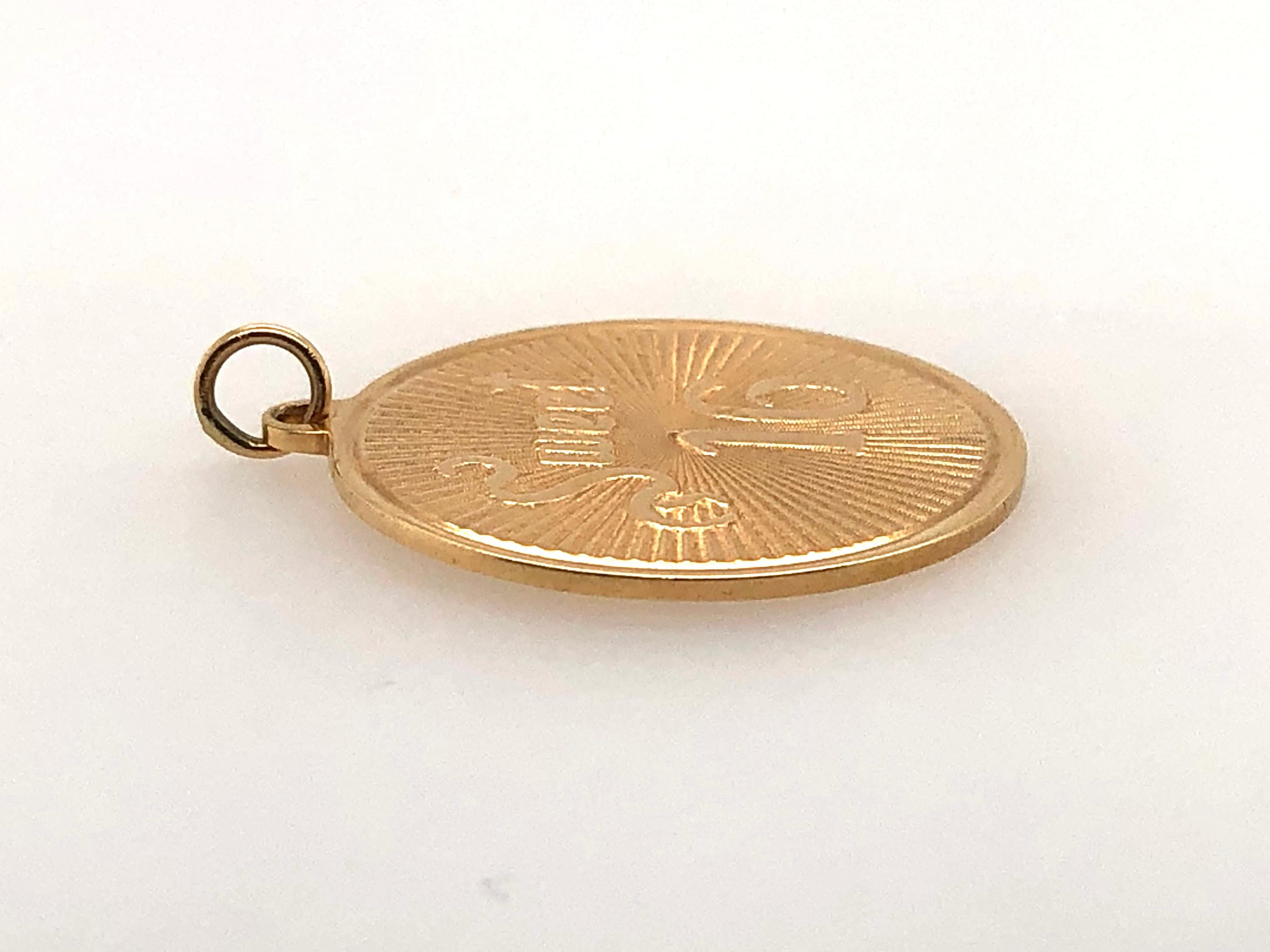 Vintage Sweet Sixteen Engine Turn Disc Charm in 14k Yellow Gold - Etsy