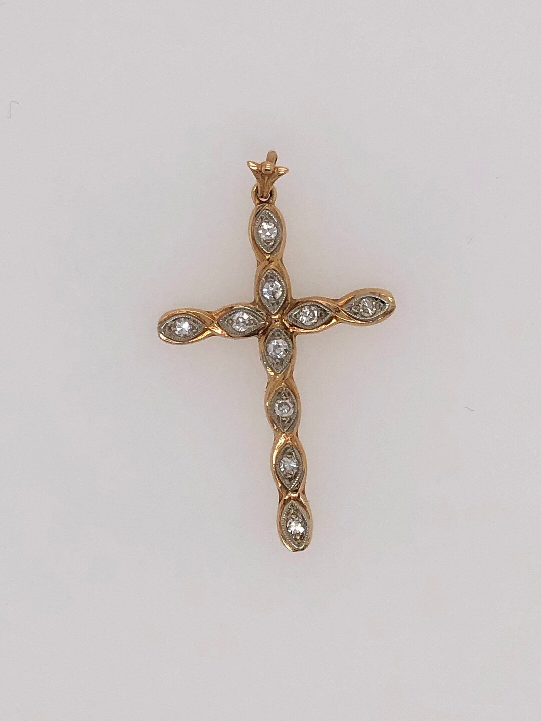 14k Vintage Diamond Cross. - Etsy