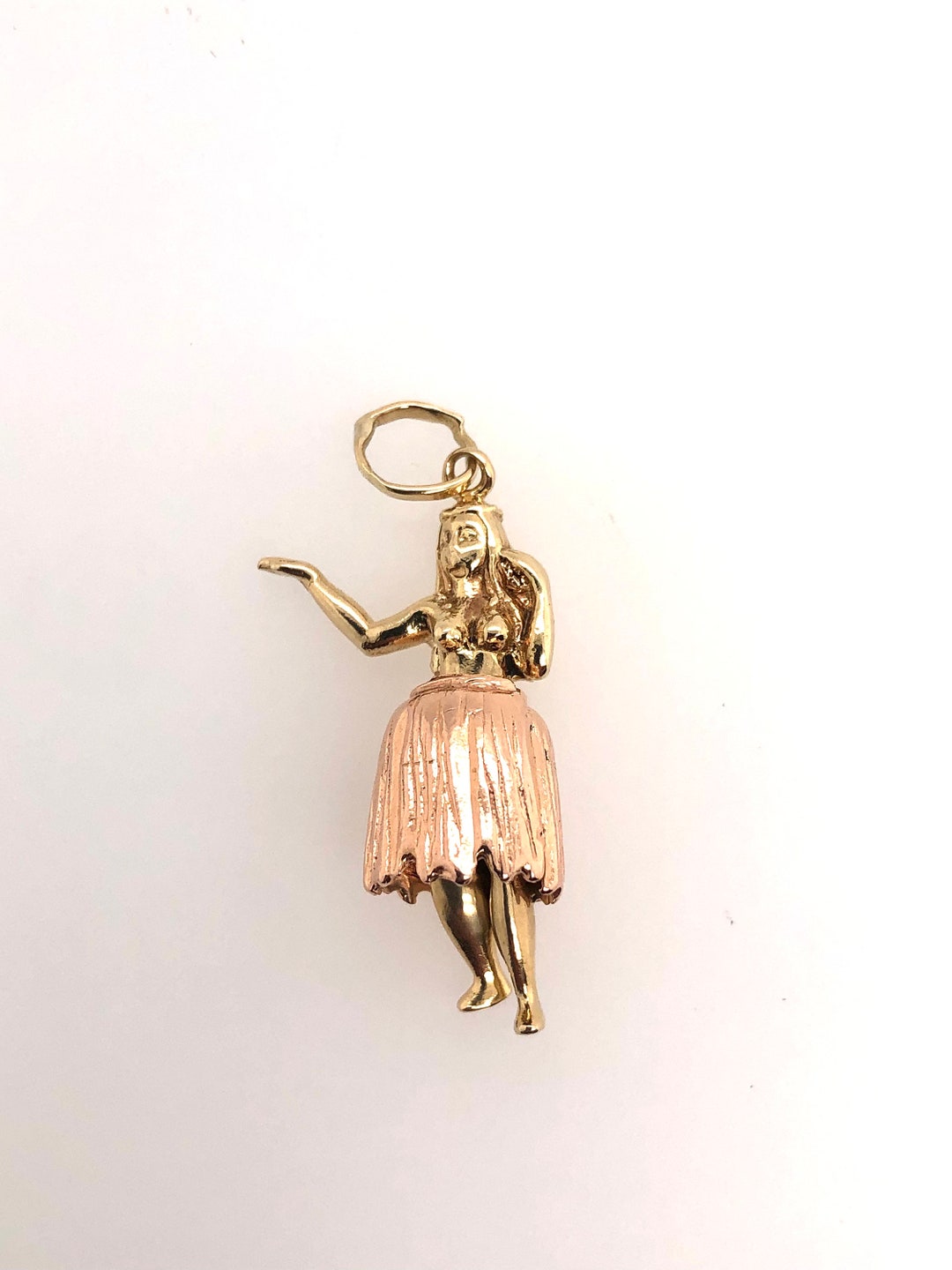 Articulating Hawaiian Hula Dancer in 14k Gold, Made in Italy - Etsy
