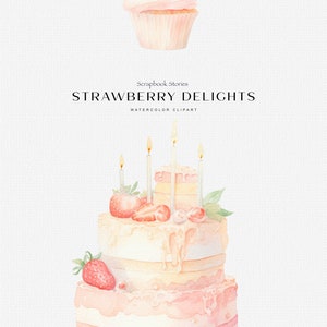 Watercolor Strawberry Clipart, Strawberry Desserts, Scrapbooking Png ...