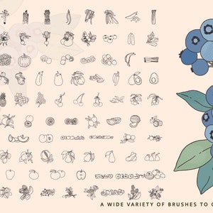 Fruit & Veggies, Procreate Brushes Procreate, Garden Brush Kit Fruit ...