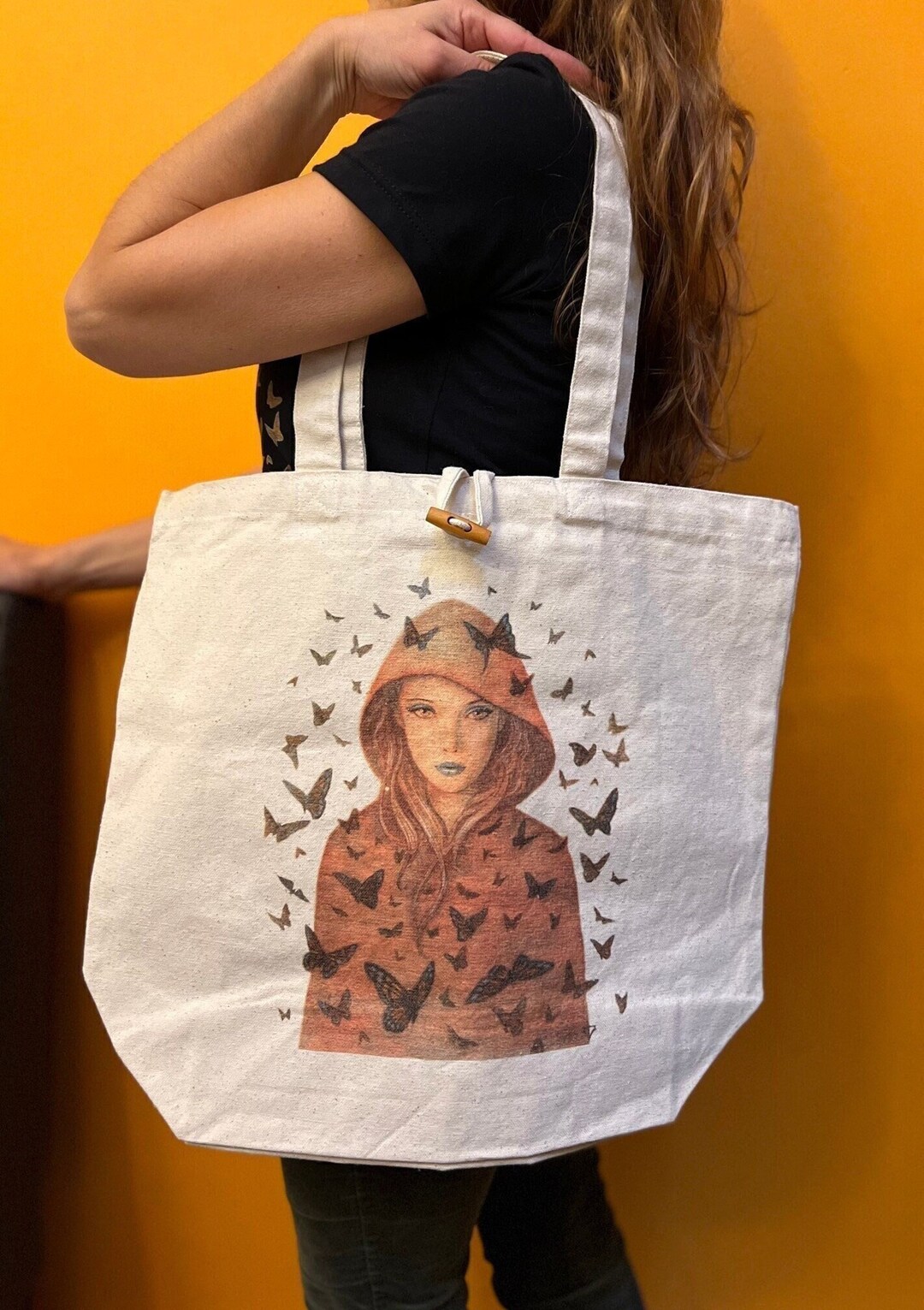 Tinea Moth Girl Tote - Hoodie Moth Girl Artwork Tote Bag - Etsy