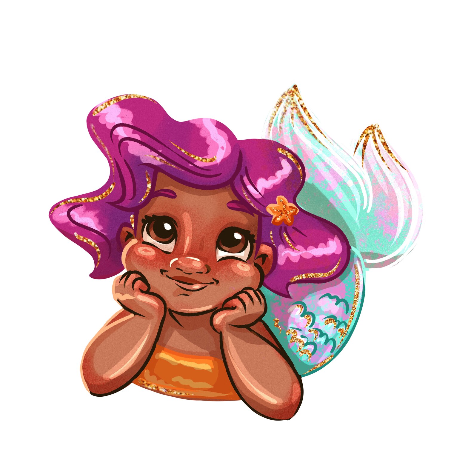 Baby Mermaid Clipart Afro Mermaid Svg African American Baby - Etsy Canada