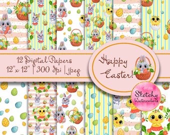 Bunny Digital Papers - Etsy