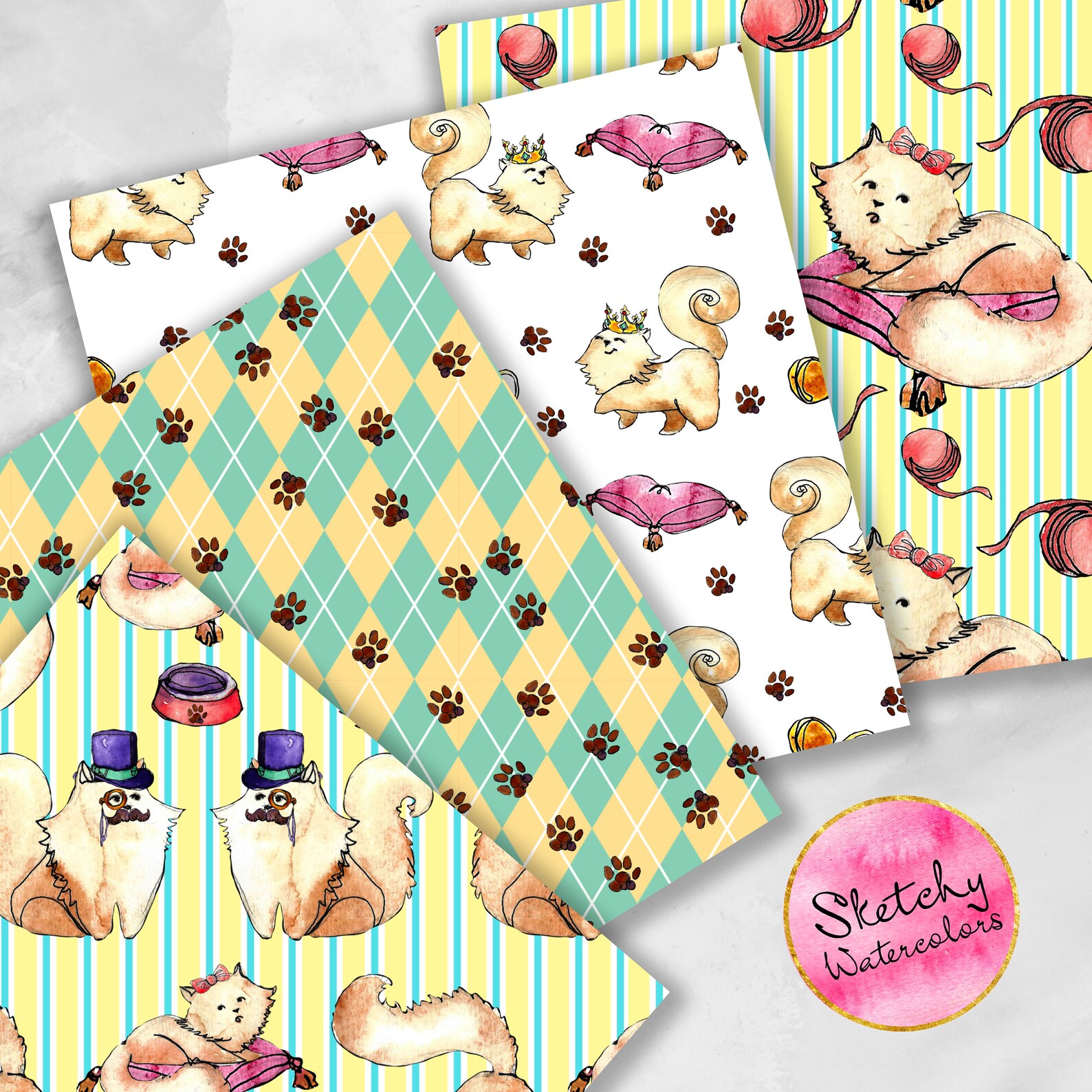 Cat Digital Paper Cat Background Cat Paper Pack Cat - Etsy