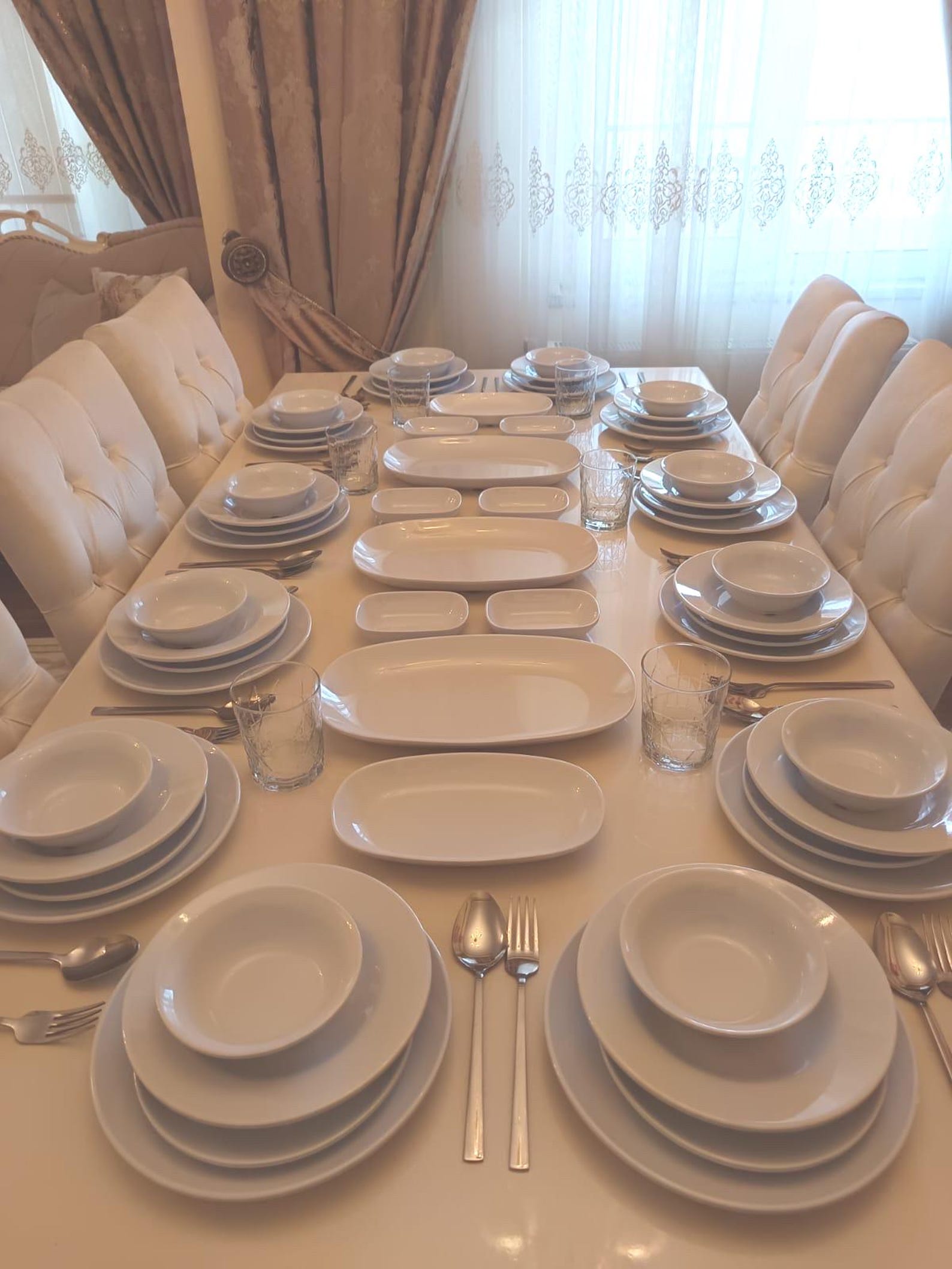 Modern White Dinner Set Break Resistant 59 Pcs 12 Serving Dinnerware ...