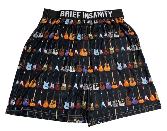 Brief Insanity UNISEX Electric Guitar Stripe Soft Silky Boxers | Etsy