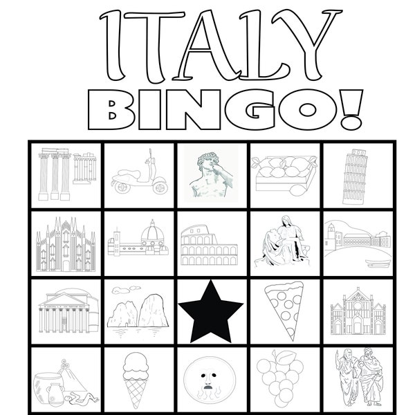Italian Bingo Cards - Etsy