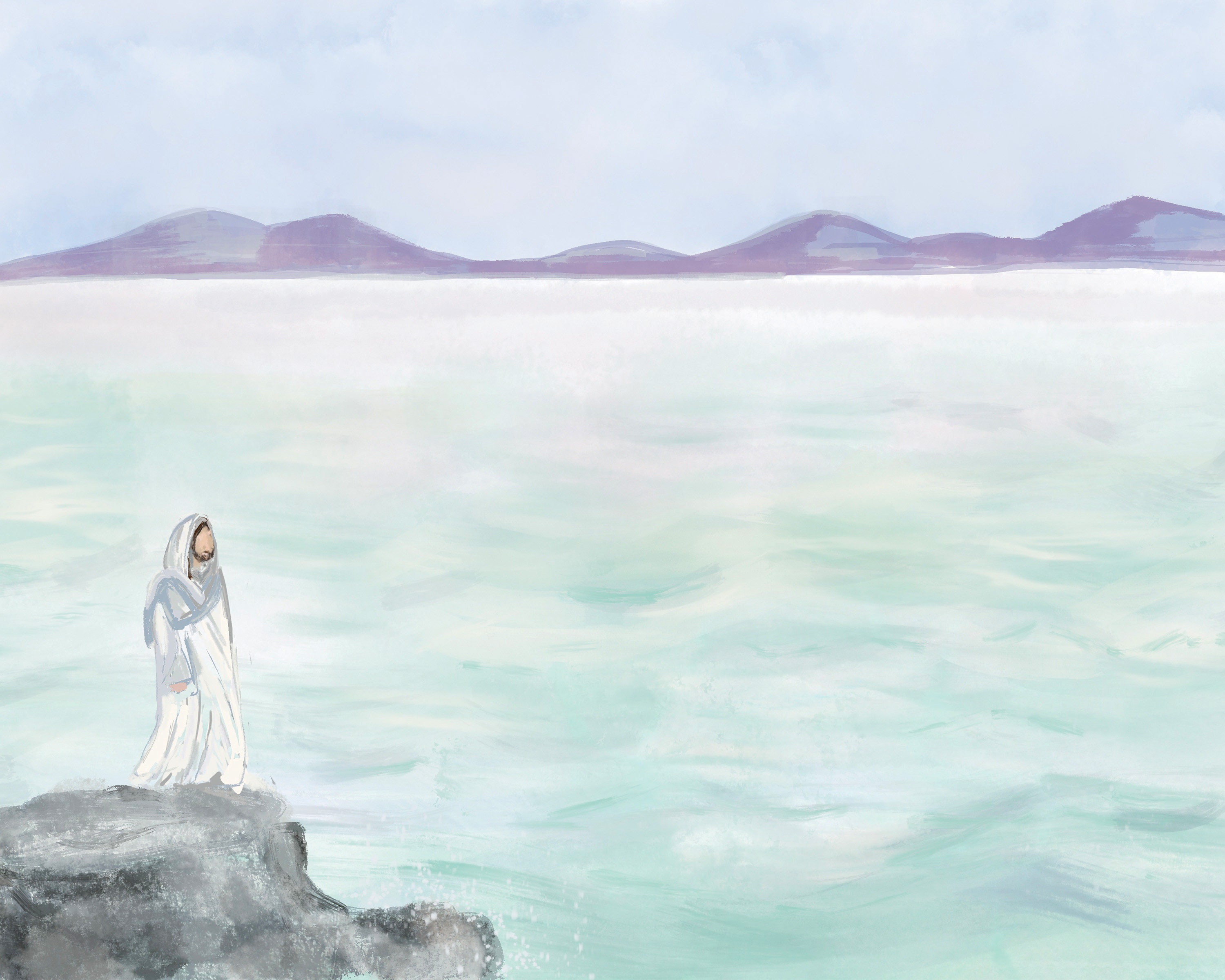 Living Waters|jesus Artwork Digital Download. Minimalist Christian Art ...