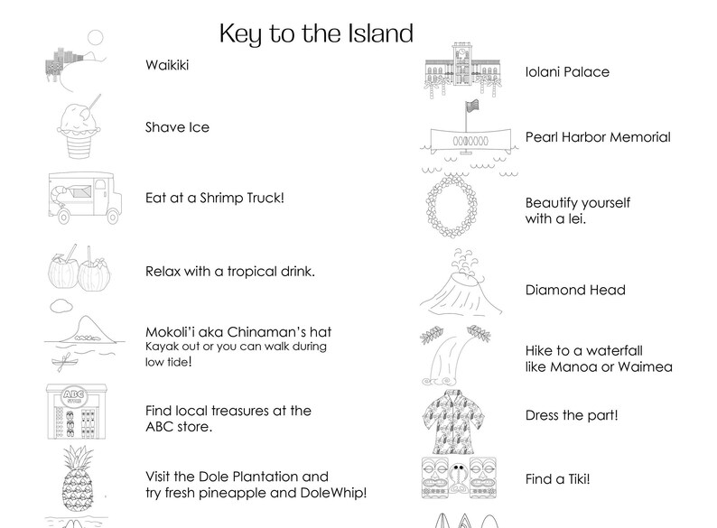 Oahu Bingo! Hawaiian Travel, Kids Games, Family Activity Instant ...