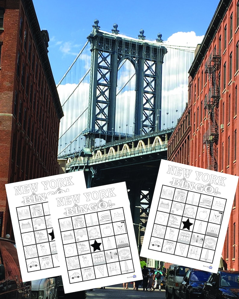 New York Bingo! Family Travel Games, Kids Activities Instant Download ...