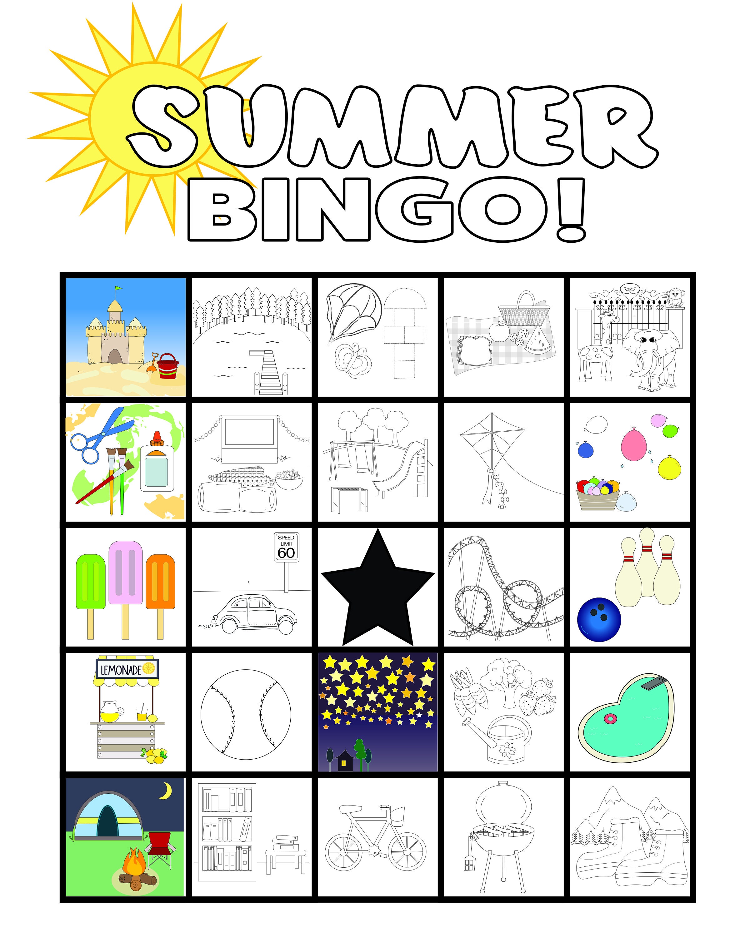 Summer Bingo! Summer Bucket List Bingo, Printable Family Games, Travel ...