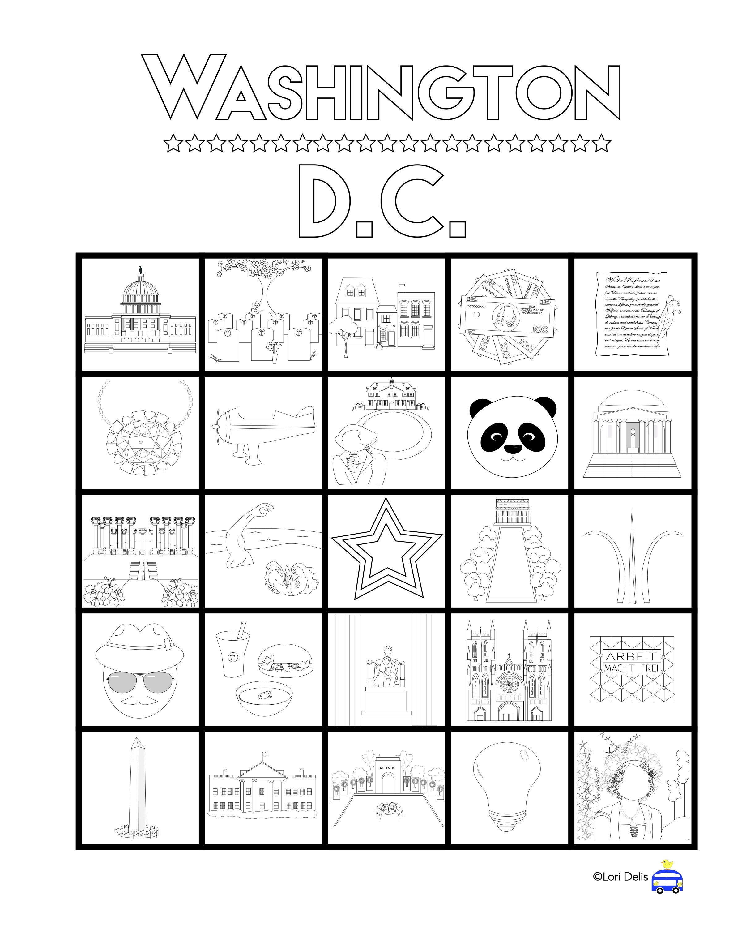 Washington DC Bingo! Instant Download- Bucketlist, Vacation Gift Family ...