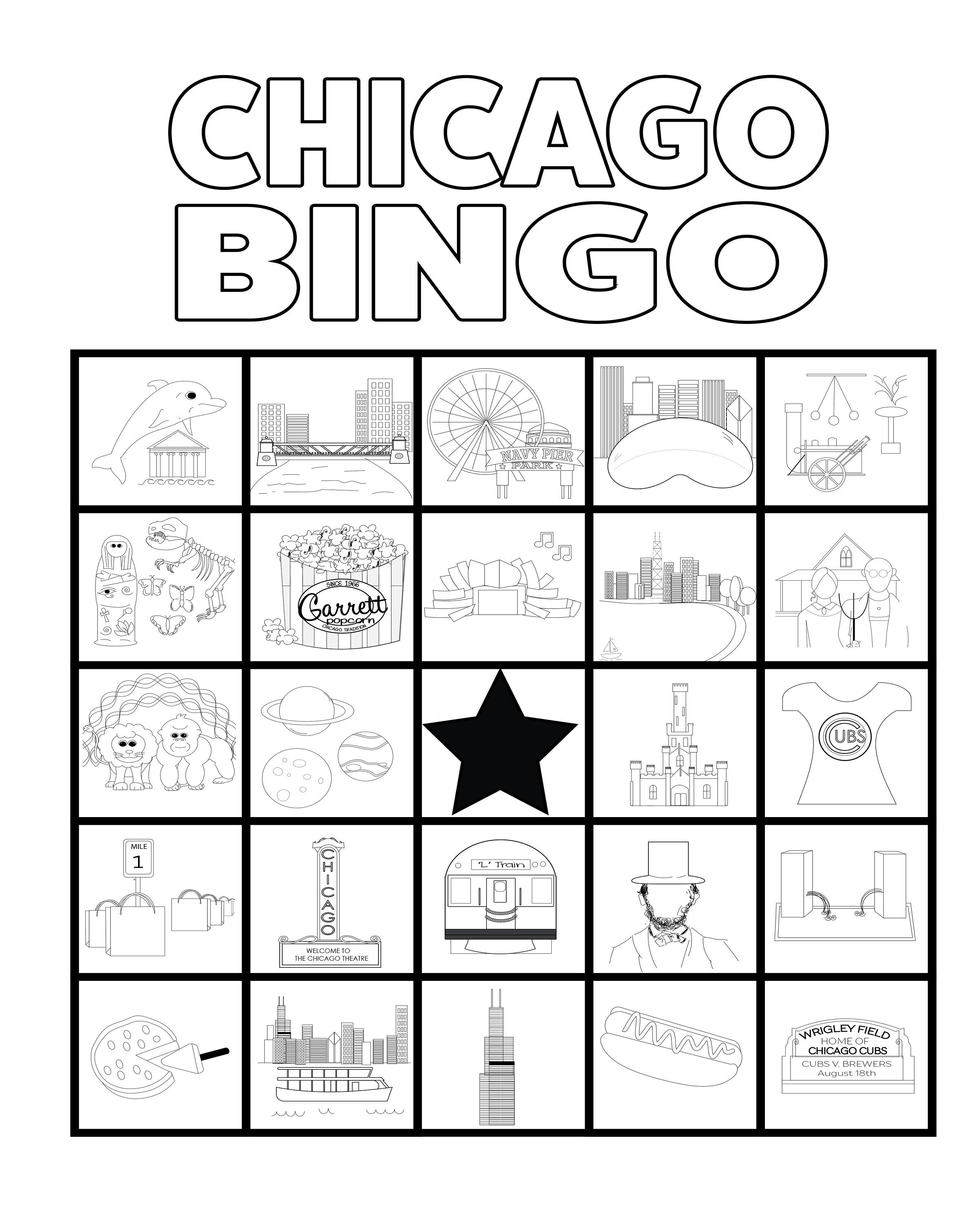 Chicago Bingo! Instant Download- Family Games, Travel Activities for ...