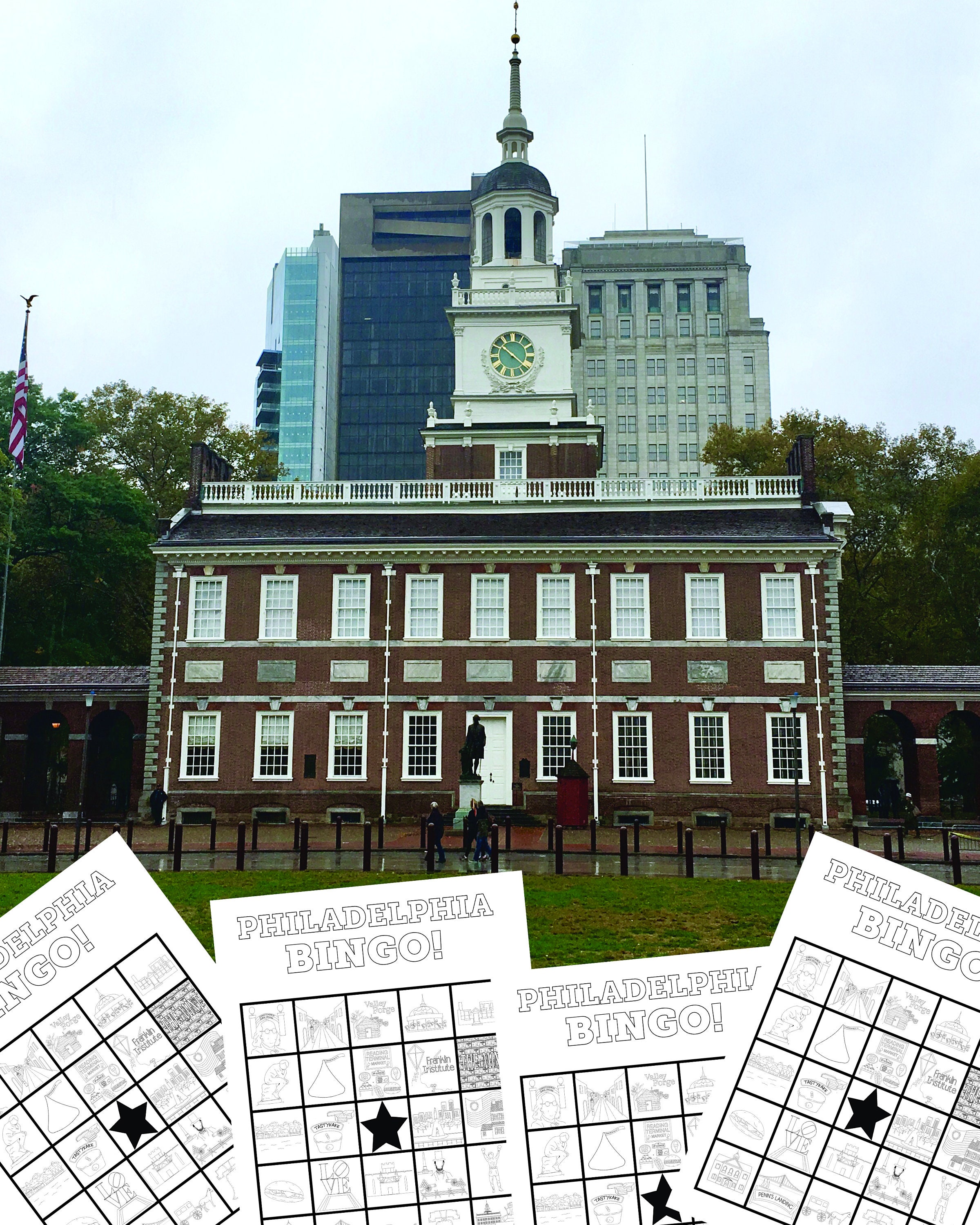 Philadelphia Bingo! Coloring, Scavenger Hunt, Bucket Listfamily Travel ...