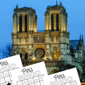 Paris Bingo! France Scavenger Hunt, Coloring Activities. Europe Kids ...