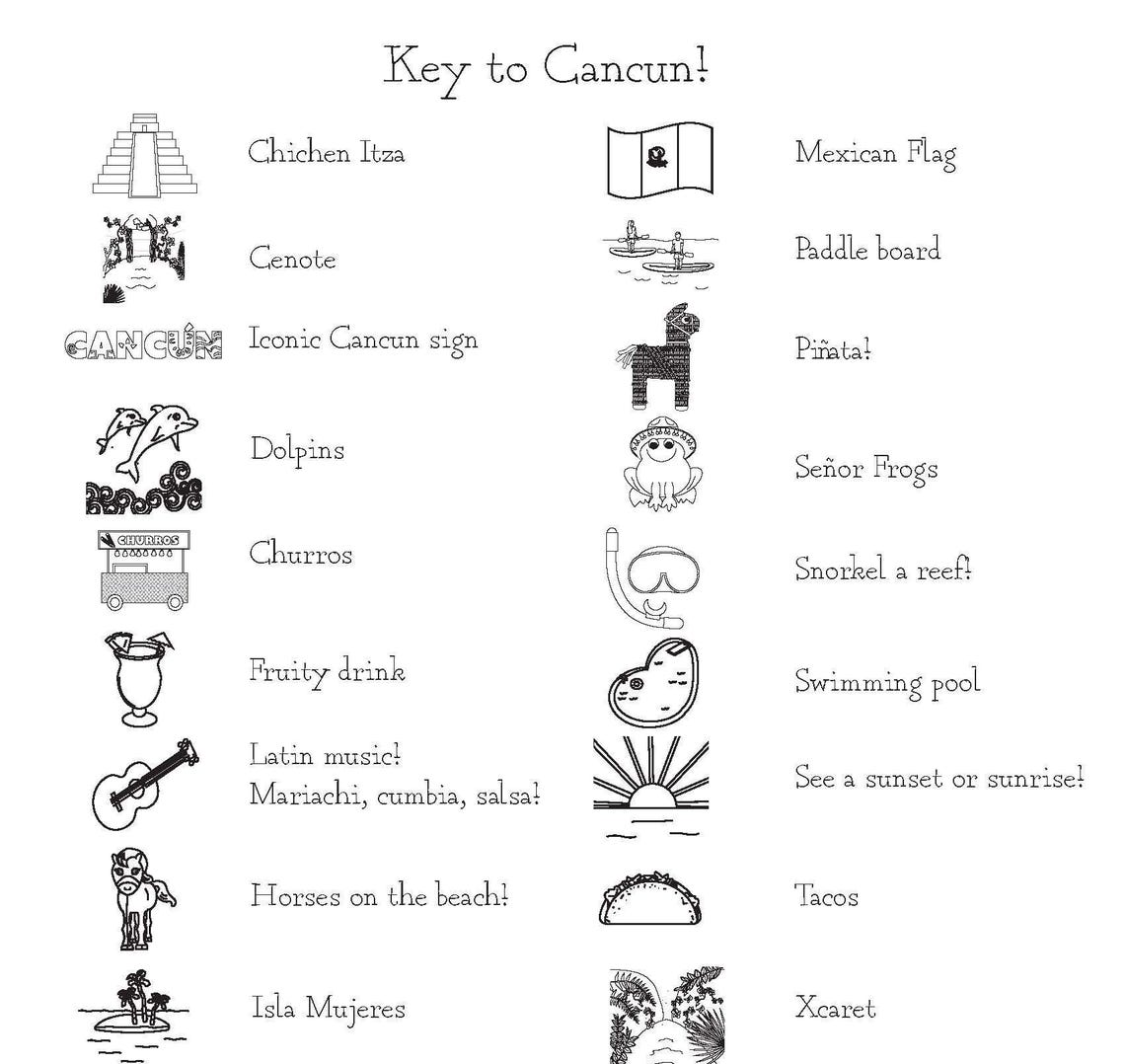 Cancun Bingo | Cancun, Mexico BINGO, Travel Games, Family Activities ...