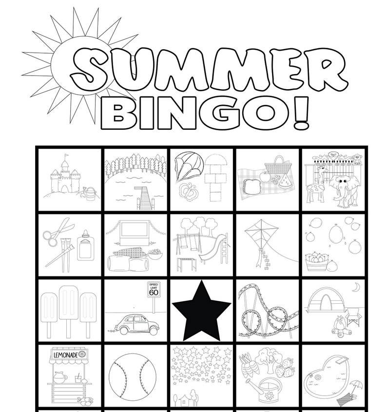Summer Bingo! Summer Bucket List Bingo, Printable Family Games, Travel ...