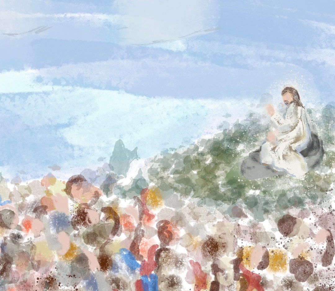 Sermon on the Mount: Jesus Artwork Digital Dowload. Minimalist ...