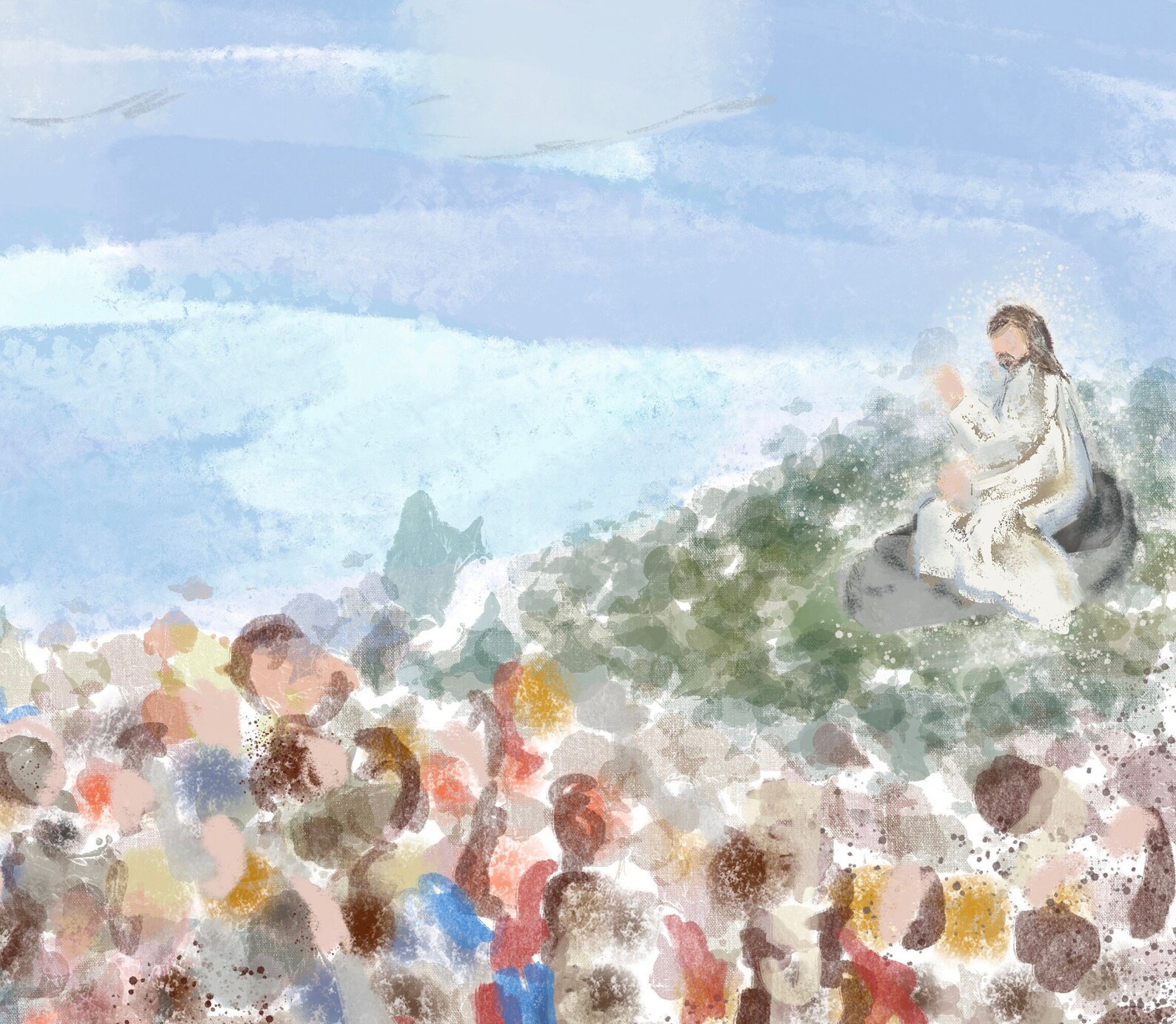 Sermon on the Mount: Jesus Artwork Digital Dowload. Minimalist ...